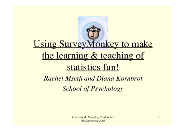 (PDF) Using SurveyMonkey to make the learning and teaching of ...