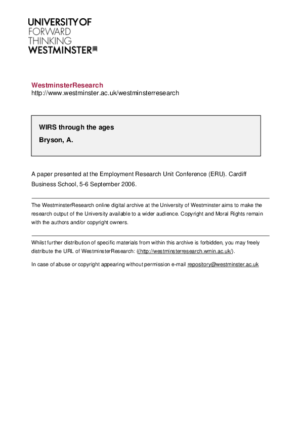 (PDF) WIRS Through The Ages
