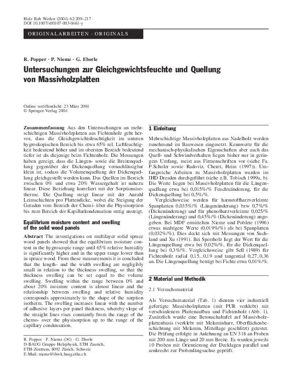 (PDF) Untersuchungen zur Gleichgewichtsfeuchte und Quellung von ...