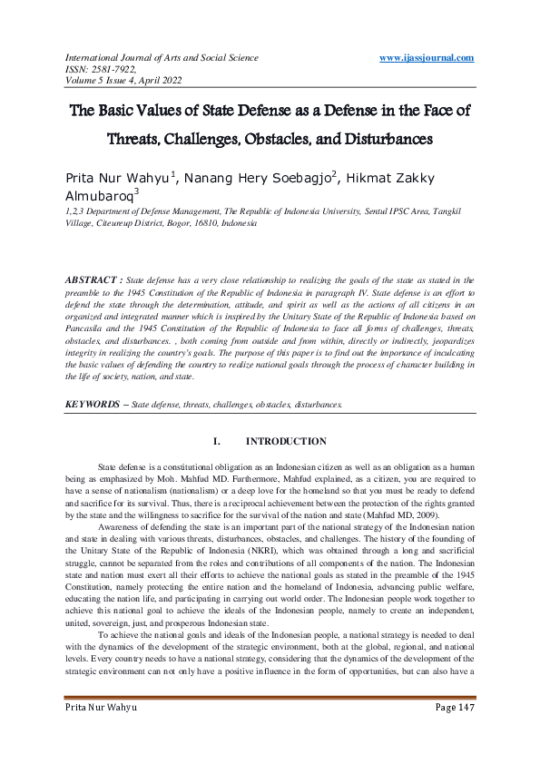 (PDF) The Basic Values of State Defense as a Defense in the Face of ...