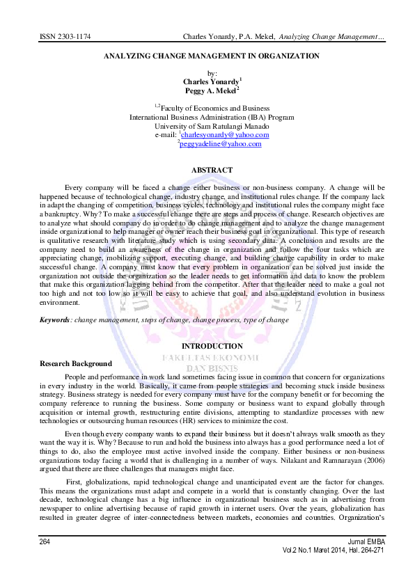 (PDF) ANALYZING CHANGE MANAGEMENT IN ORGANIZATION