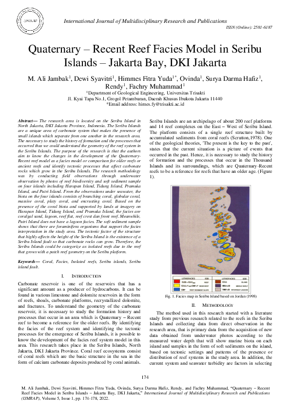 (PDF) Quaternary -Recent Reef Facies Model in Seribu Islands -Jakarta ...