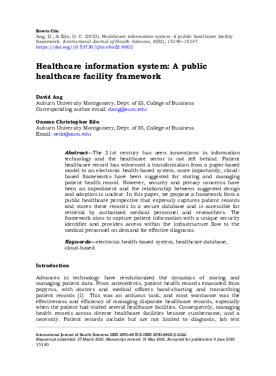 (PDF) Healthcare information system