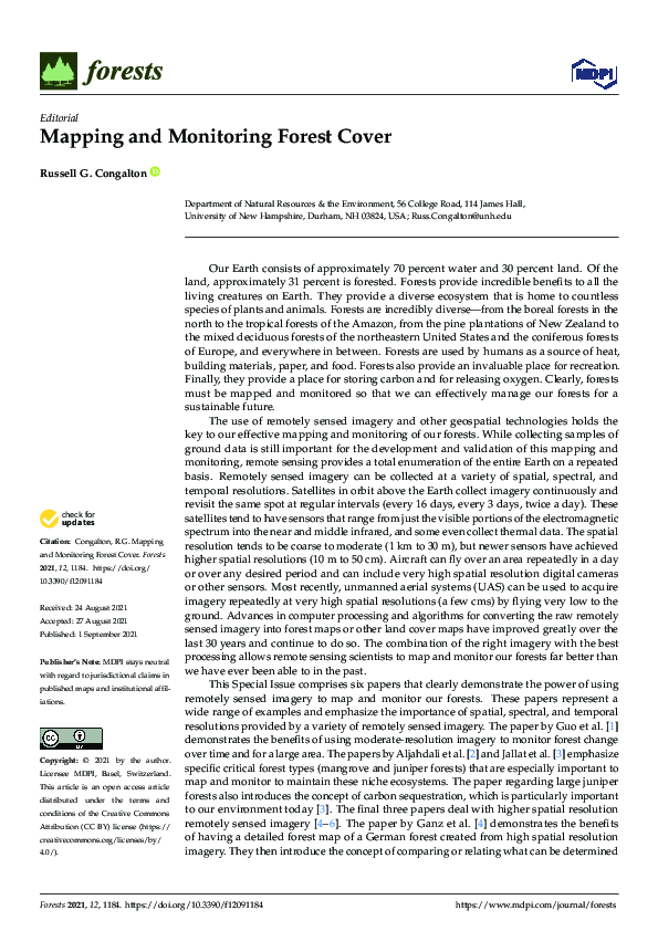 (PDF) Mapping and Monitoring Forest Cover
