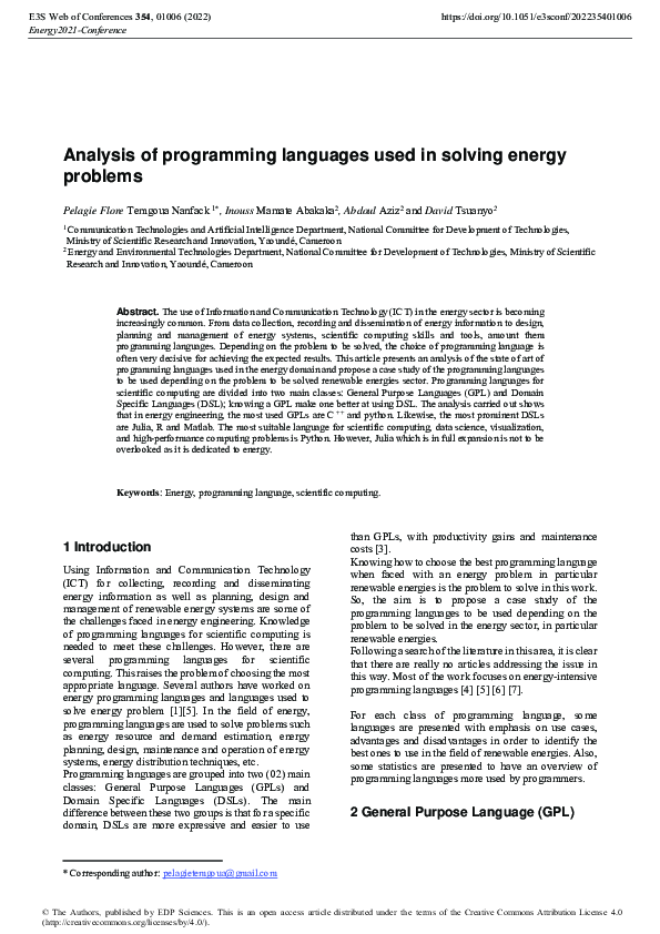 (PDF) Analysis of programming languages used in solving energy problems