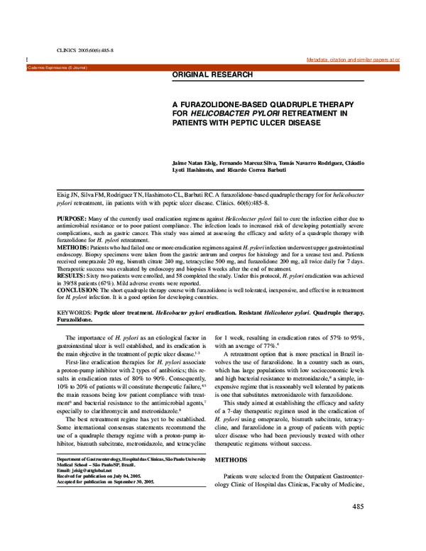 (PDF) Esquema quádruplo com furazolidona para retratamento do ...