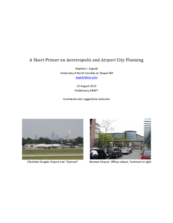 (PDF) A Short Primer on Aerotropolis and Airport City Planning