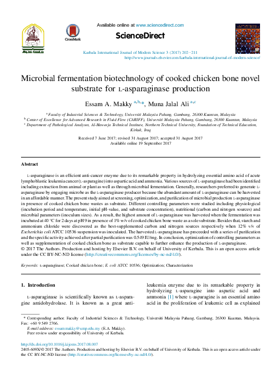 (PDF) Microbial fermentation biotechnology of cooked chicken bone novel ...