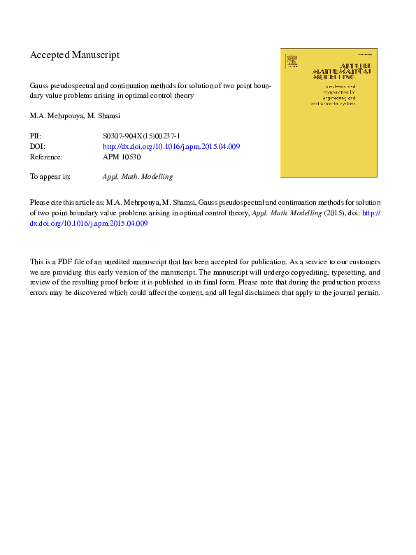 (PDF) Gauss pseudospectral and continuation methods for solving two-point boundary value ...