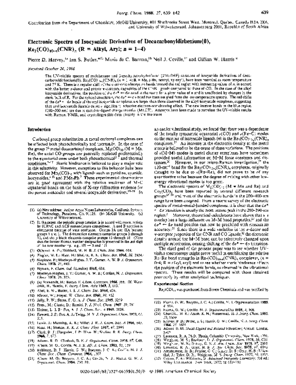 (PDF) Electronic spectra of isocyanide derivatives of ...