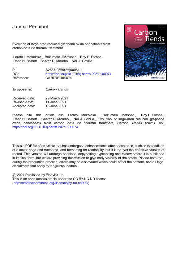 (PDF) Evolution of large-area reduced graphene oxide nanosheets from ...
