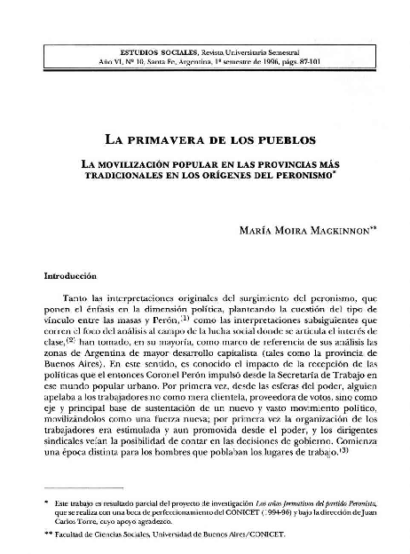(PDF) La Primavera de los Pueblos. La Movilización Popular en las ...