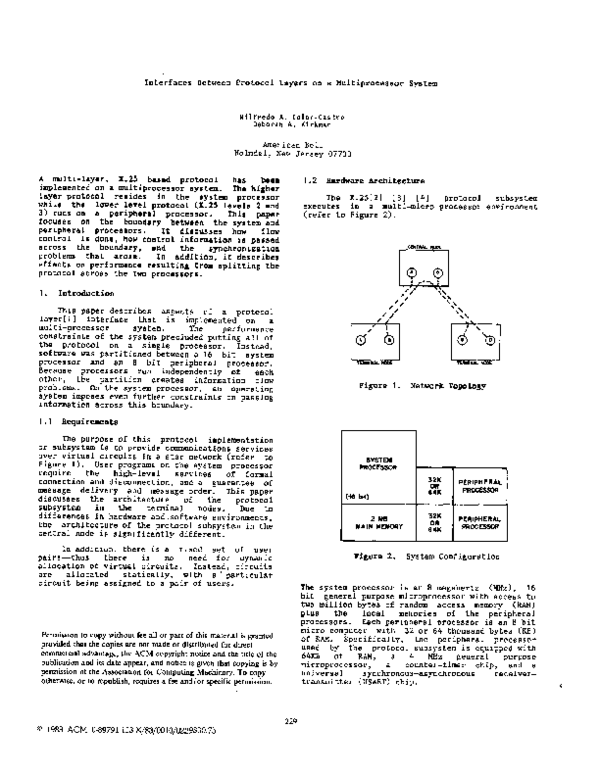 (PDF) Interfaces between protocol layers on a multiprocessor system