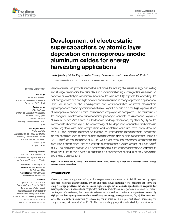 (PDF) Development of electrostatic supercapacitors by atomic layer deposition on nanoporous ...
