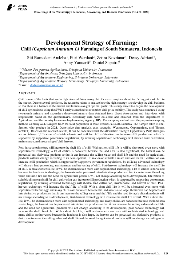 (PDF) Development Strategy of Farming