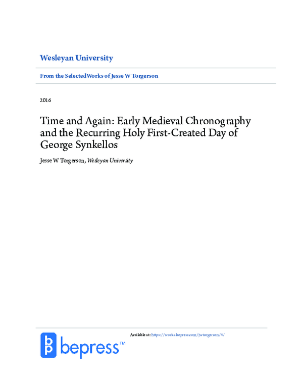 (PDF) Time and Again: Early Medieval Chronography and the Recurring ...