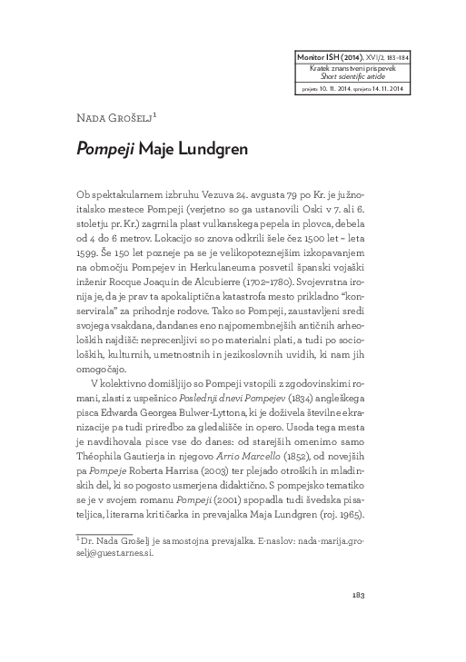 (PDF) Maja Lundgren's Pompeii