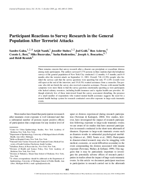 (PDF) Participant reactions to survey research in the general ...