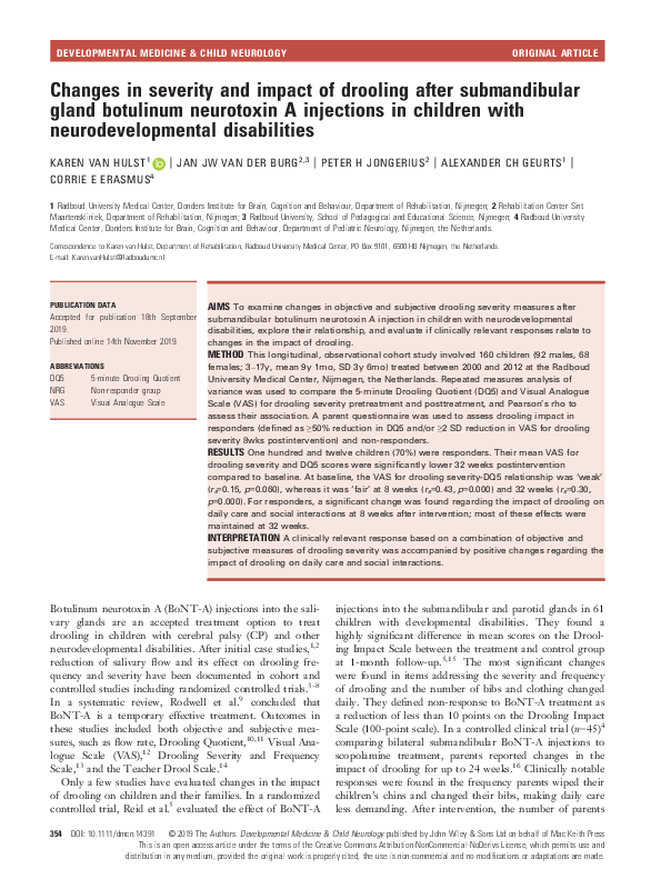 (PDF) Changes in severity and impact of drooling after submandibular ...