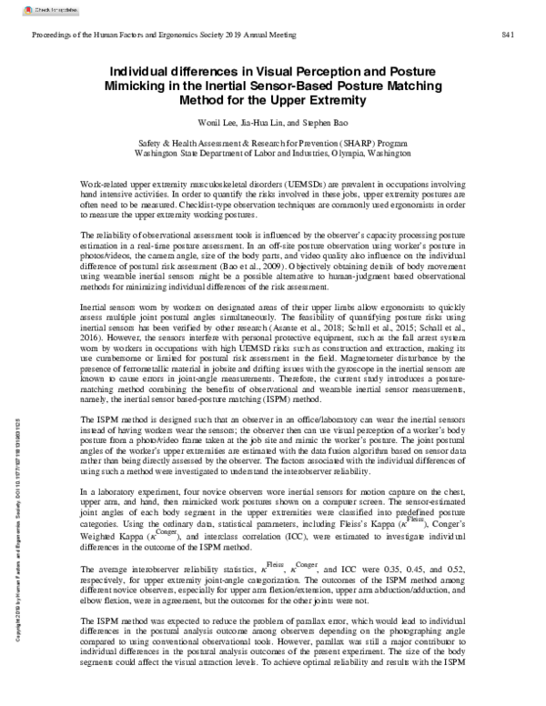 (PDF) Individual differences in Visual Perception and Posture Mimicking in the Inertial Sensor ...