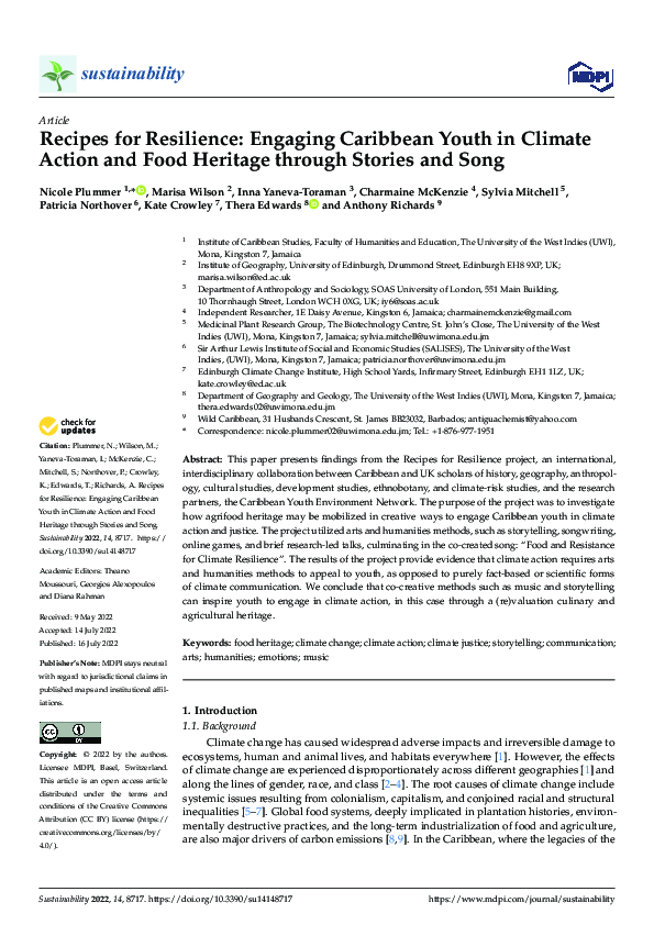 (PDF) Recipes for Resilience: Engaging Caribbean Youth in Climate ...