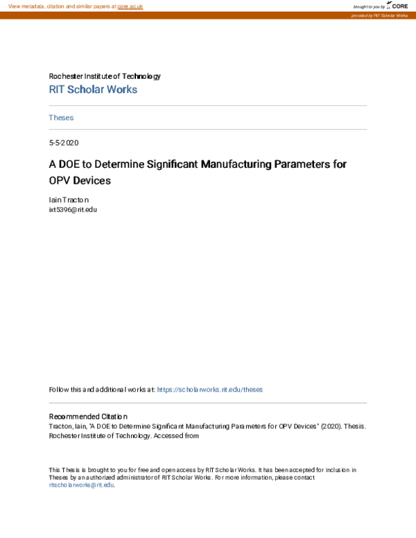 (PDF) A DOE to Determine Significant Manufacturing Parameters for OPV ...