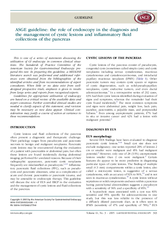 (PDF) ASGE guideline: the role of endoscopy in the diagnosis and the ...