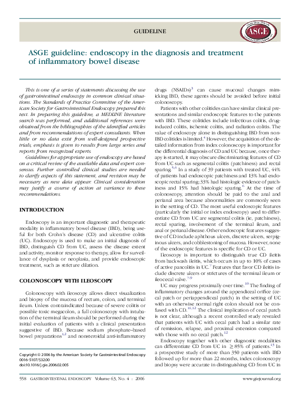 ASGE guideline: endoscopy in the diagnosis and treatment of ...
