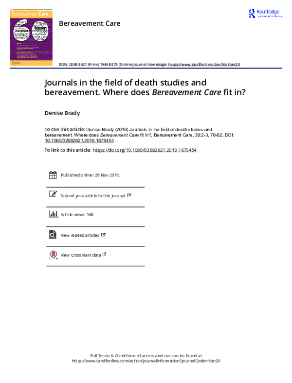 (PDF) Journals in the field of death studies and bereavement. Where ...