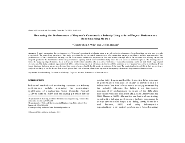 (PDF) Measuring the Performance of Guya na's Construction Industry ...