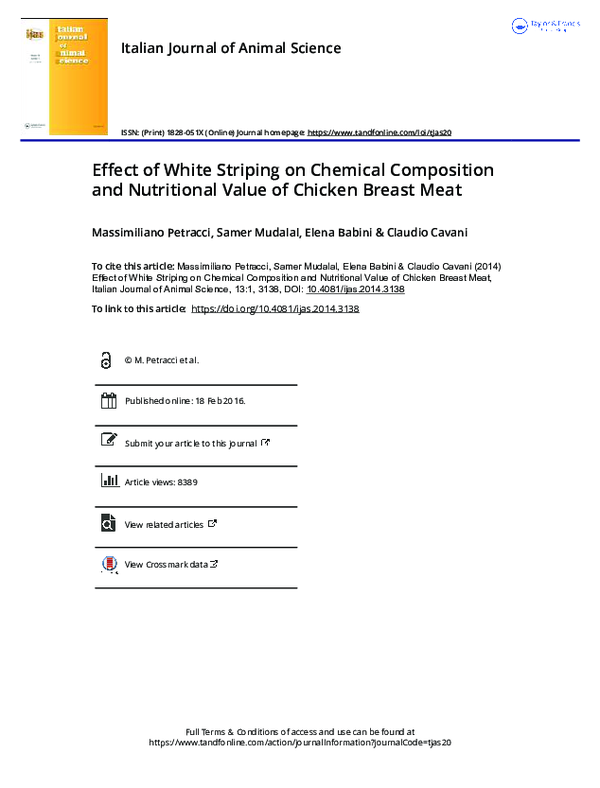 (PDF) Effect of White Striping on Chemical Composition and Nutritional ...