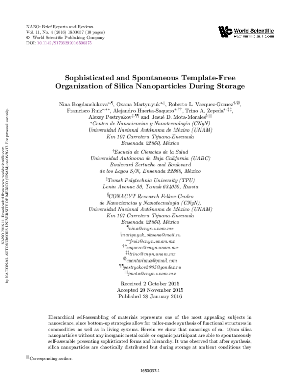 (PDF) Sophisticated and Spontaneous Template-Free Organization of ...