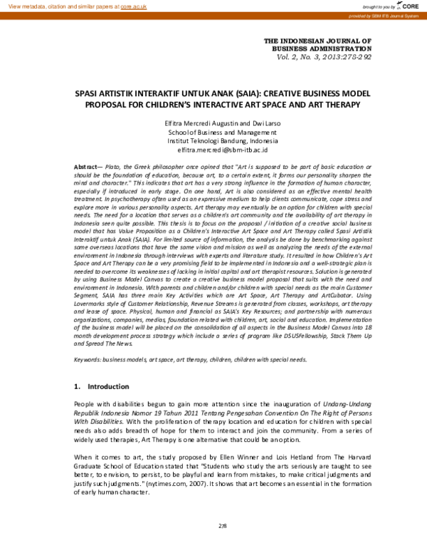 (PDF) Spasi Artistik Interaktif Untuk Anak (SAIA): Creative Business Model Proposal for Children ...
