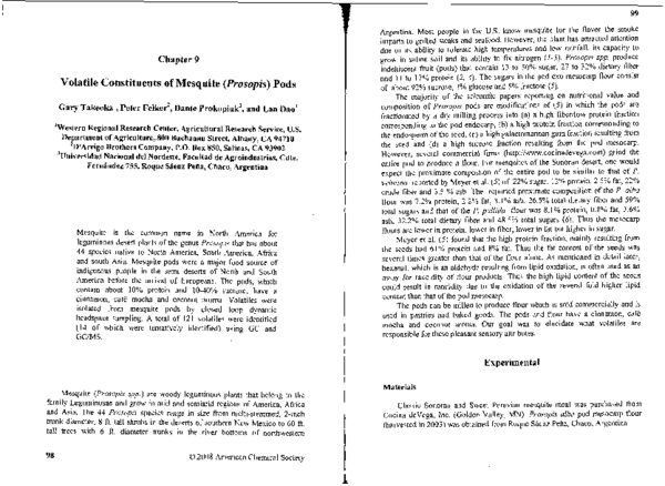 (PDF) Volatile Constituents of Mesquite (Prosopis) Pods | Gary Takeoka ...