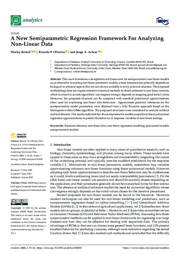 Pdf A New Semiparametric Regression Framework For Analyzing Non