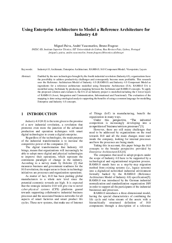 (PDF) Using Enterprise Architecture to Model a Reference Architecture ...