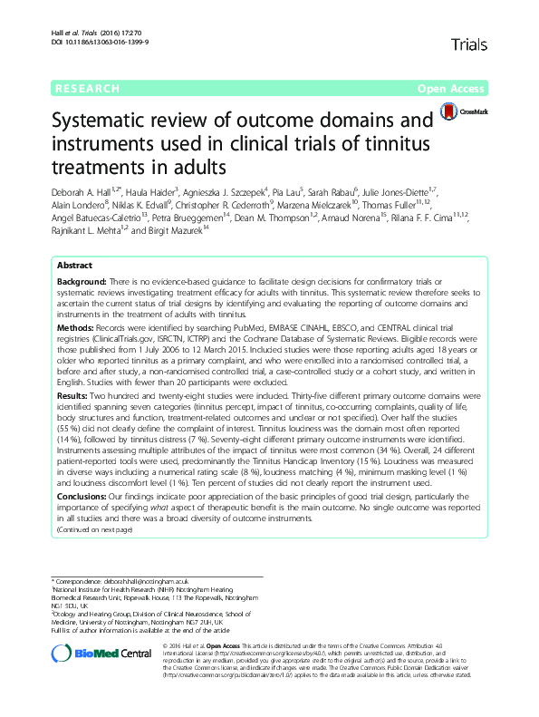 (PDF) Systematic review of outcome domains and instruments used in ...