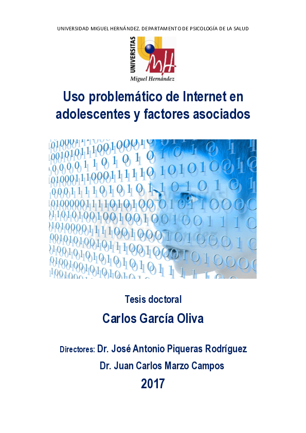 (PDF) Uso problemático de internet en adolescentes y factores asociados