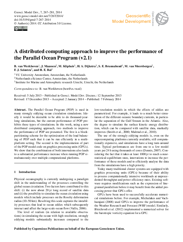 (PDF) the Parallel Ocean Program (v2.1)