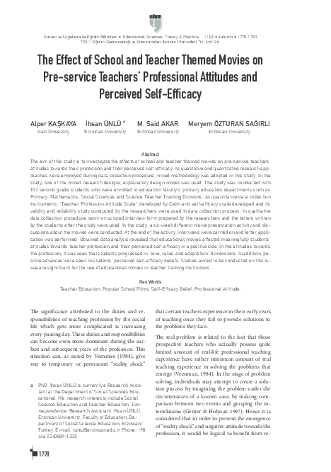 Pdf The Effect Of School And Teacher Themed Movies On Pre Service