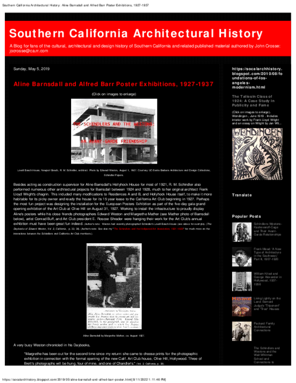 (PDF) Aline Barnsdall and Alfred Barr Poster Exhibitions, 1927-1937