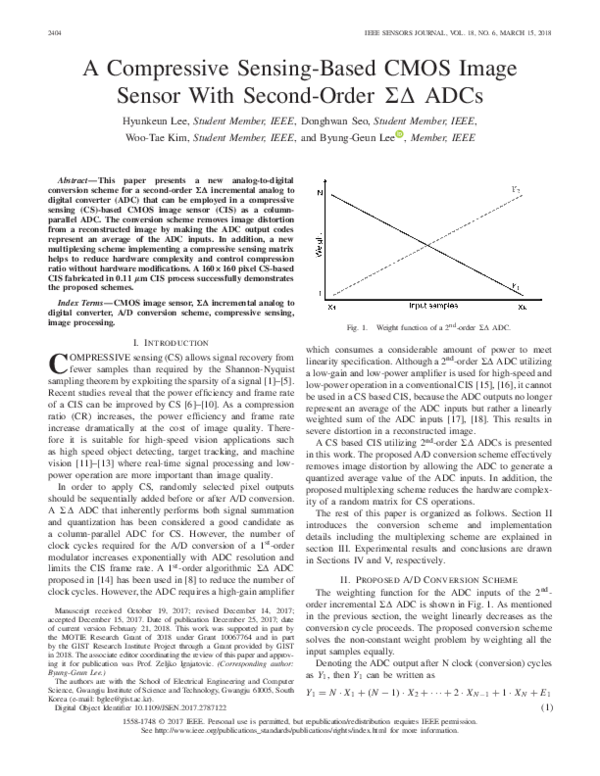 (PDF) A Compressive Sensing-Based CMOS Image Sensor With Second-Order $\Sigma \Delta$ ADCs ...
