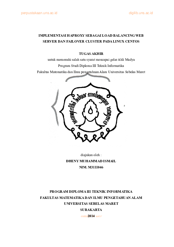 Pdf Implementasi Haproxy Sebagai Load Balancing Webserver Dan Failover Cluster Pada Linux Centos