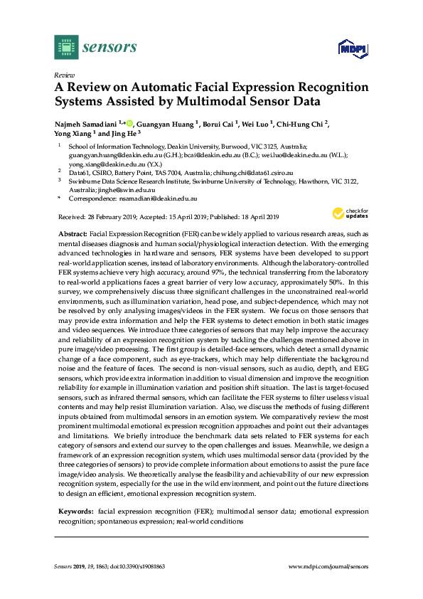 (PDF) A Review on Automatic Facial Expression Recognition Systems ...