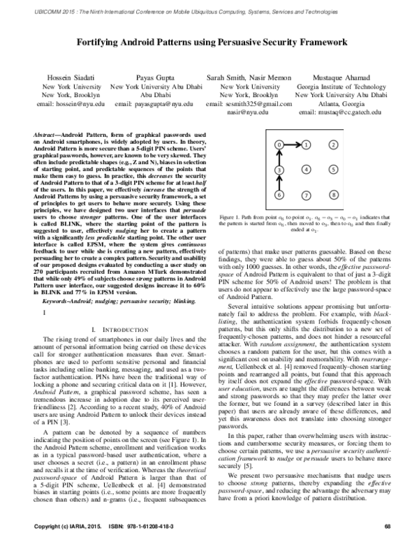 Pdf Fortifying Android Patterns Using Persuasive Security Framework