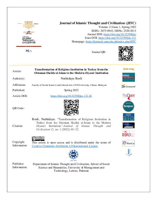 (PDF) Evolution of Turkey's Religious Institutions: Ottoman to Modern Era