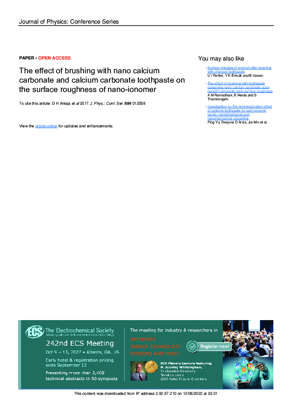 (PDF) The effect of brushing with nano calcium carbonate and calcium ...