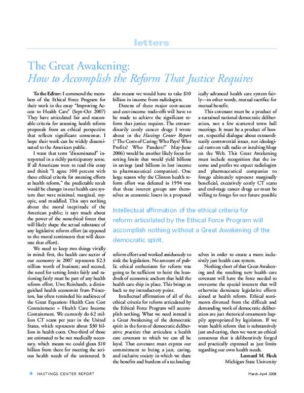 (PDF) The Great Awakening: How to Accomplish the Reform That Justice ...