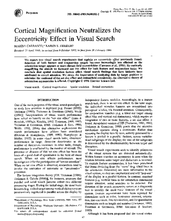 (PDF) Cortical Magnification Neutralizes the Eccentricity Effect in ...