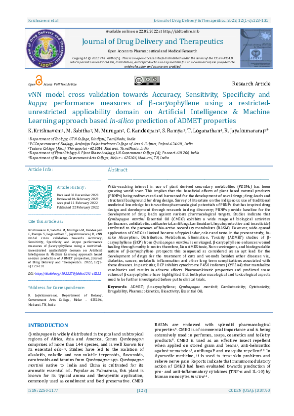 (PDF) vNN model cross validation towards Accuracy, Sensitivity ...